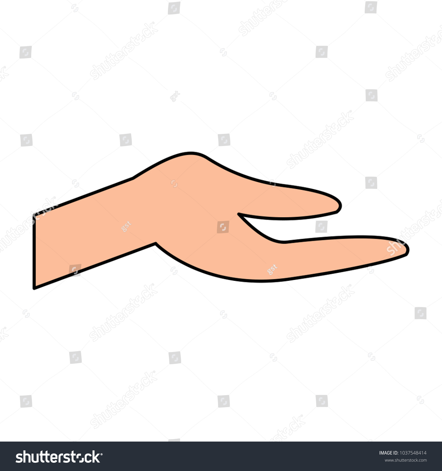 Human Hand Extended Open Help Gesture Stock Vector (Royalty Free ...