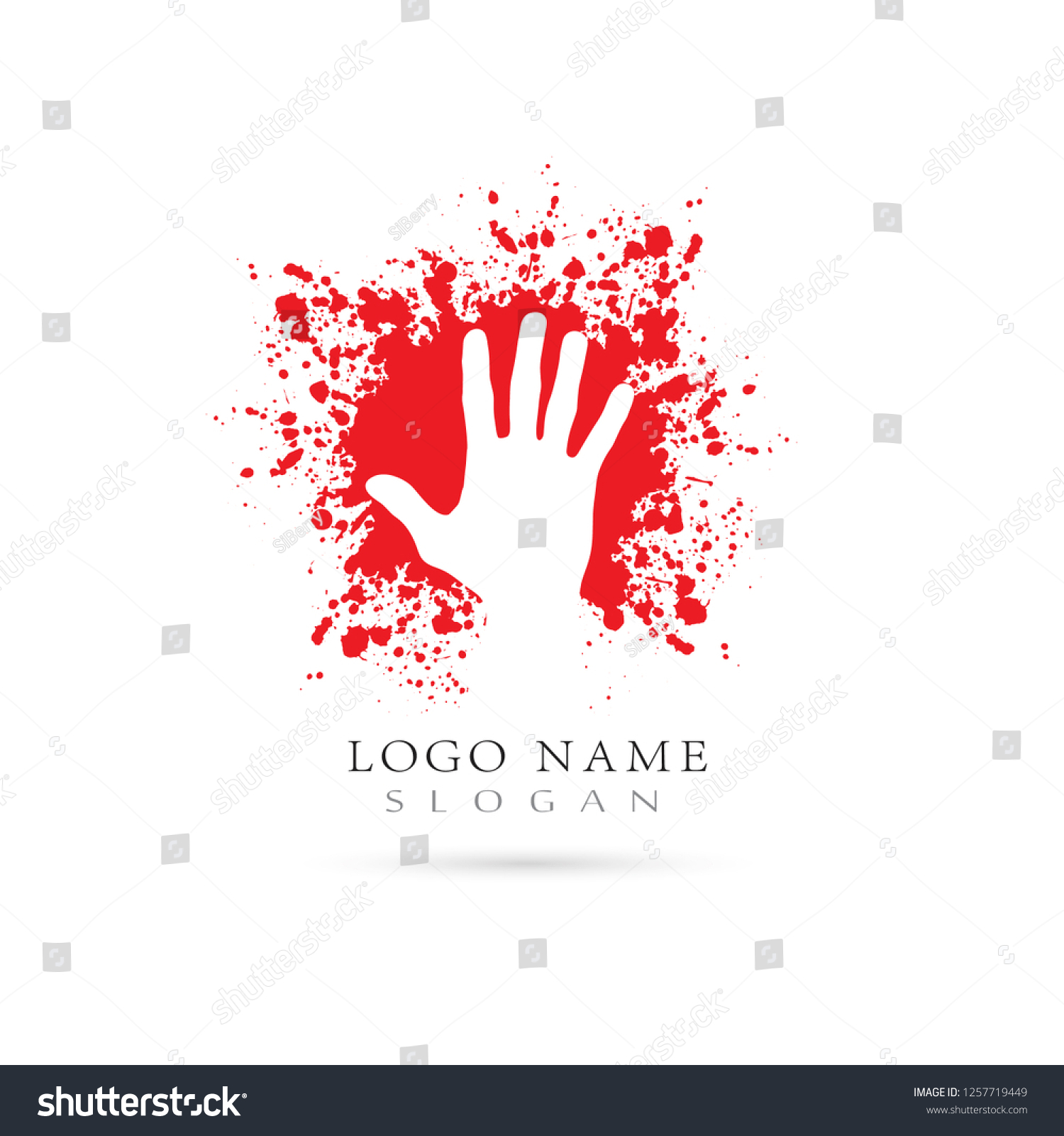 Human Hand Logo Icon Symbol Vector: vector de stock (libre de regalías ...
