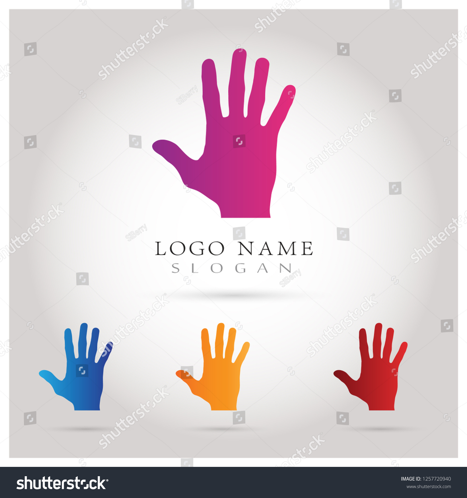 Human Hand Logo Icon Symbol Vector Stock Vector (Royalty Free) 1257720940