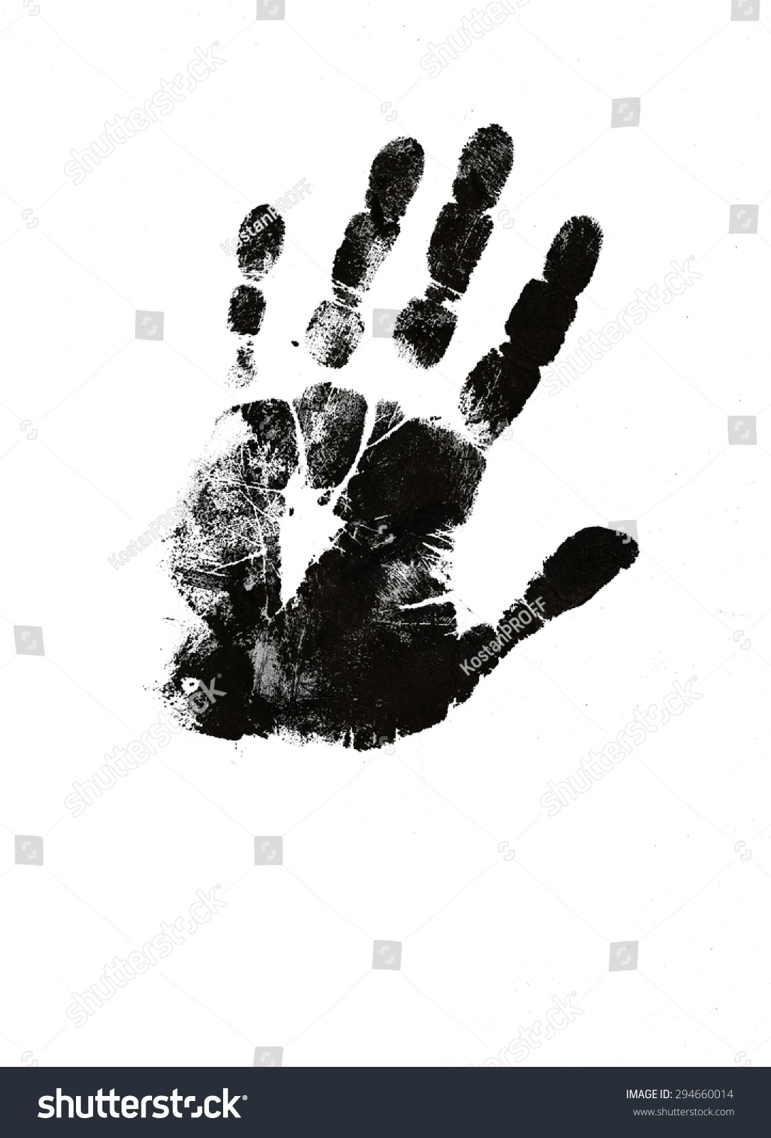 Human Hand Print Vector Illustration: vector de stock (libre de ...