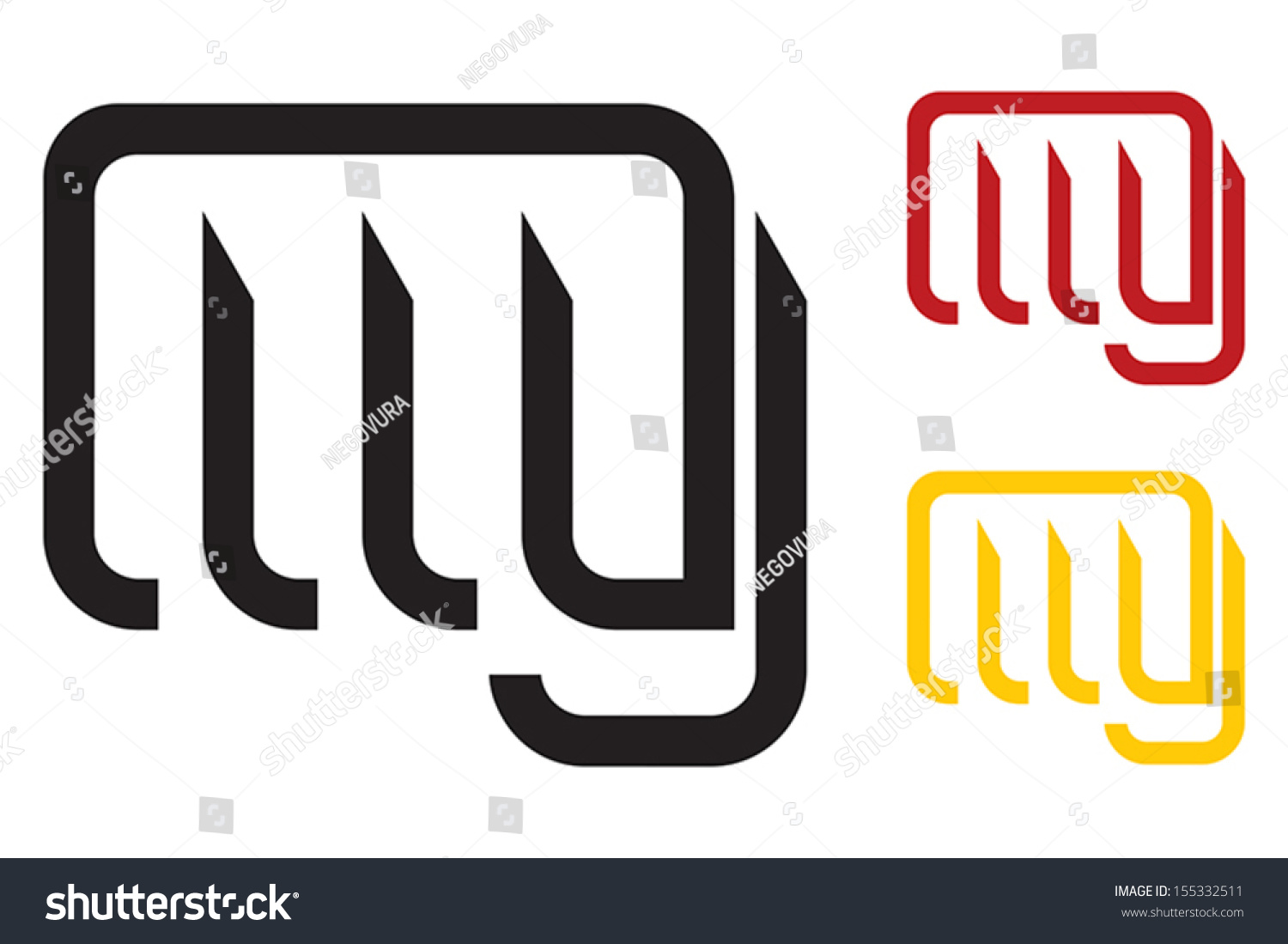 Human Hand Punching Icon Stock Vector (Royalty Free) 155332511 ...