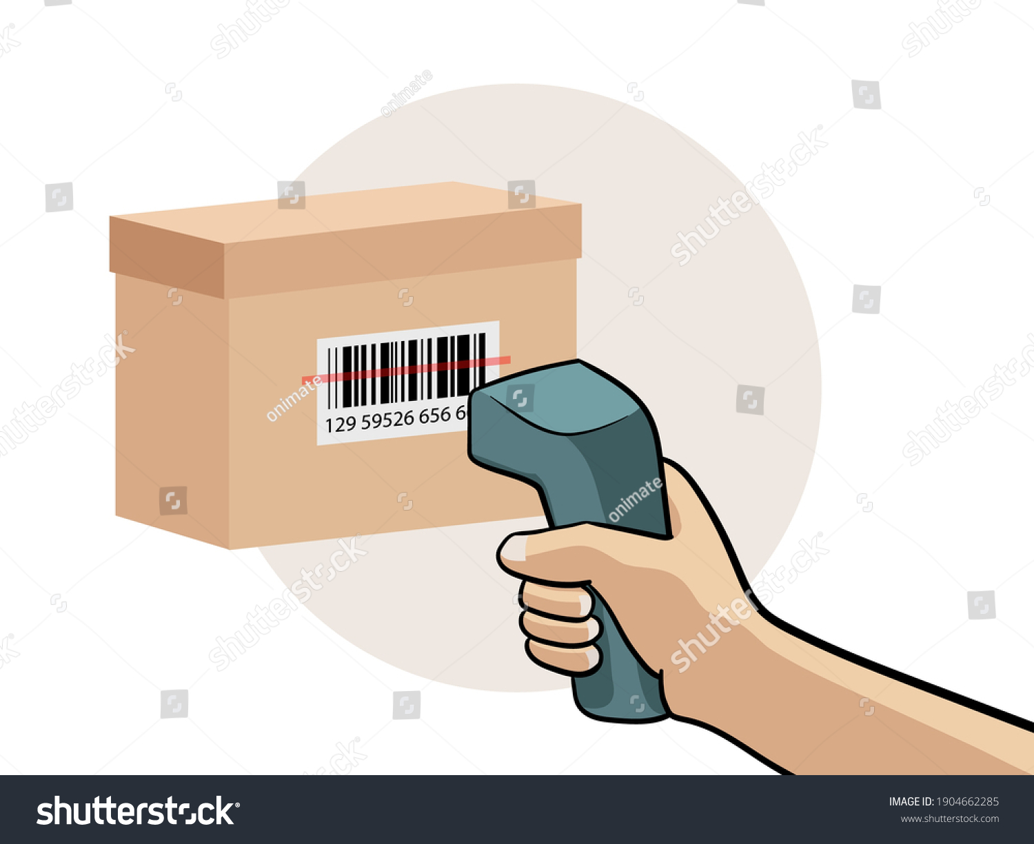 Human Hand Scanning Box Barcode Stock Vector (Royalty Free) 1904662285