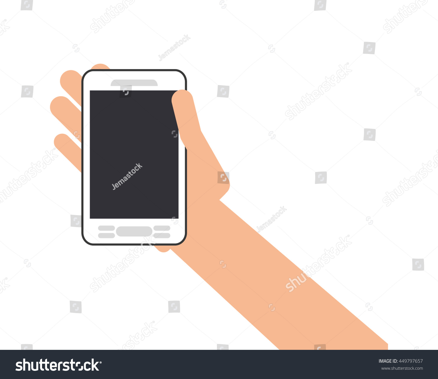 Human Hand Smartphone Mobile Isolated Vector Stock Vector (Royalty Free ...