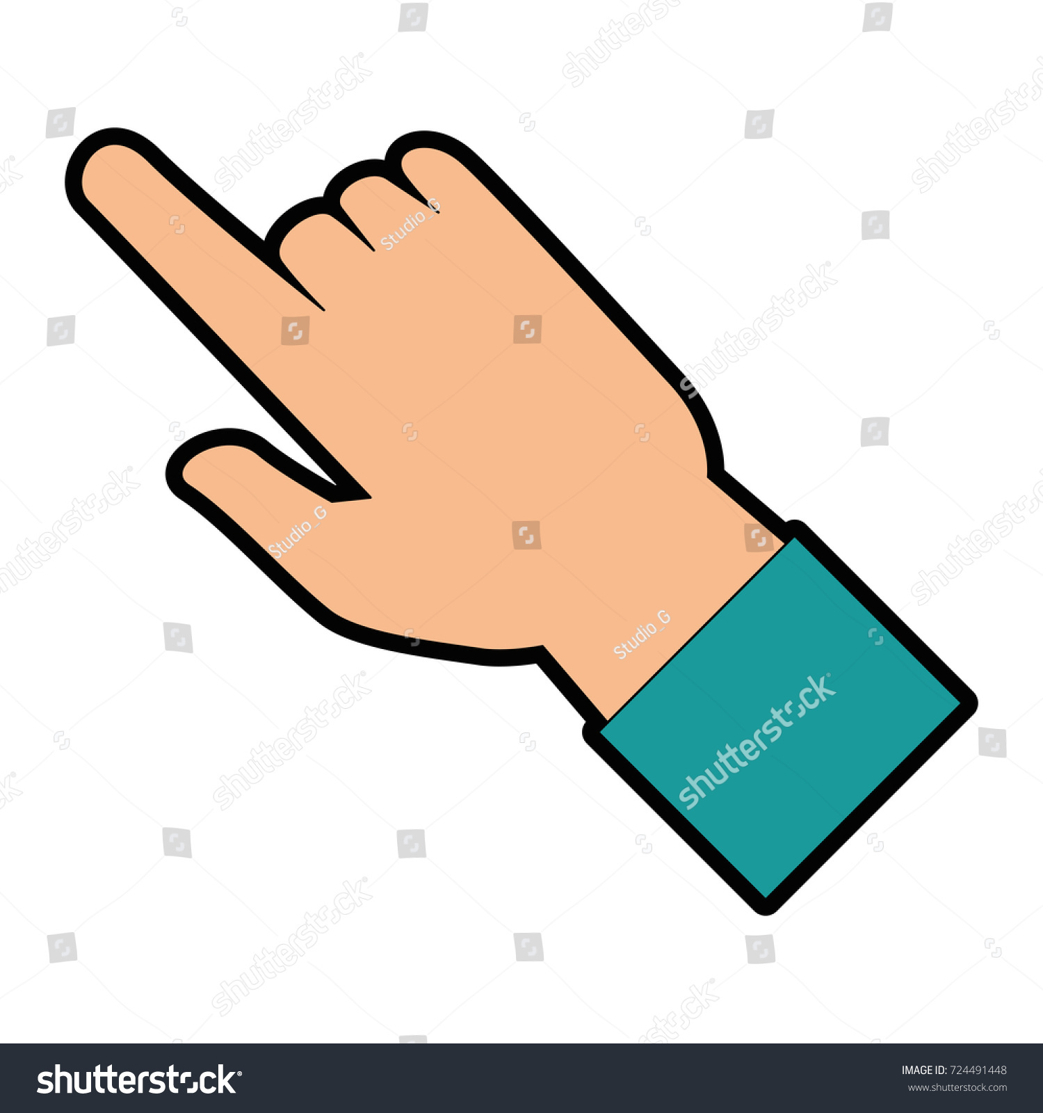 Human Hand Touching Icon Stock Vector (Royalty Free) 724491448