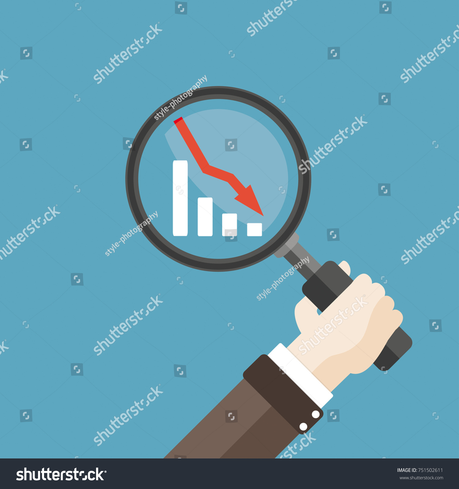Human Hand Loupe Dropping Chart Eps Stock Vector (Royalty Free ...