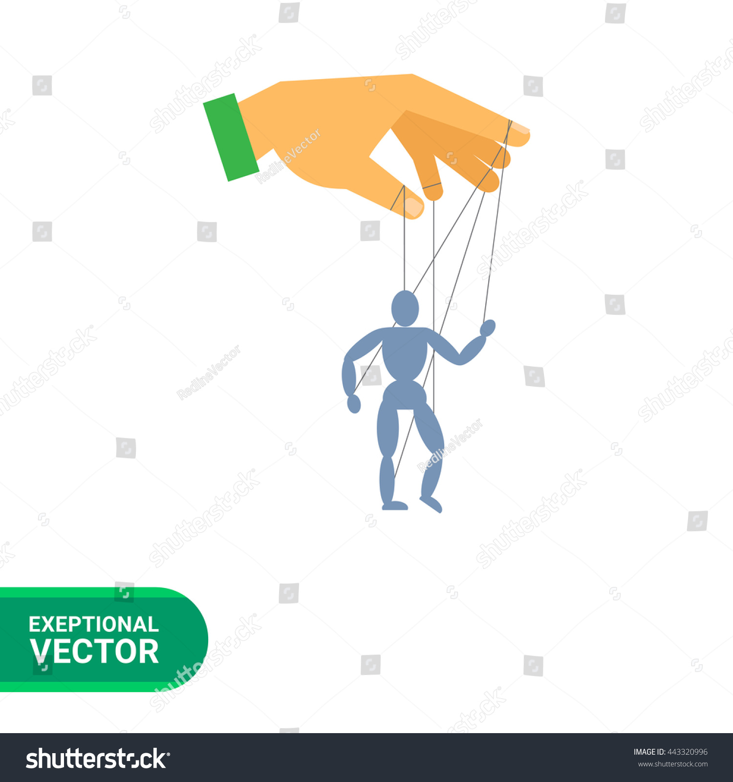 Human Hand Marionette Puppet Stock Vector (Royalty Free) 443320996 ...