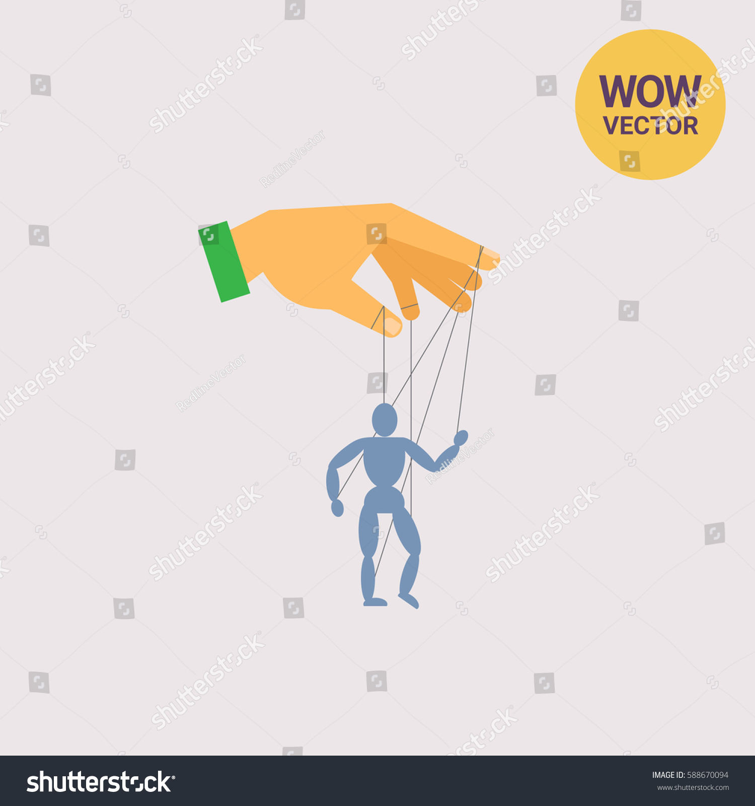 Human Hand Marionette Puppet Stock Vector (Royalty Free) 588670094