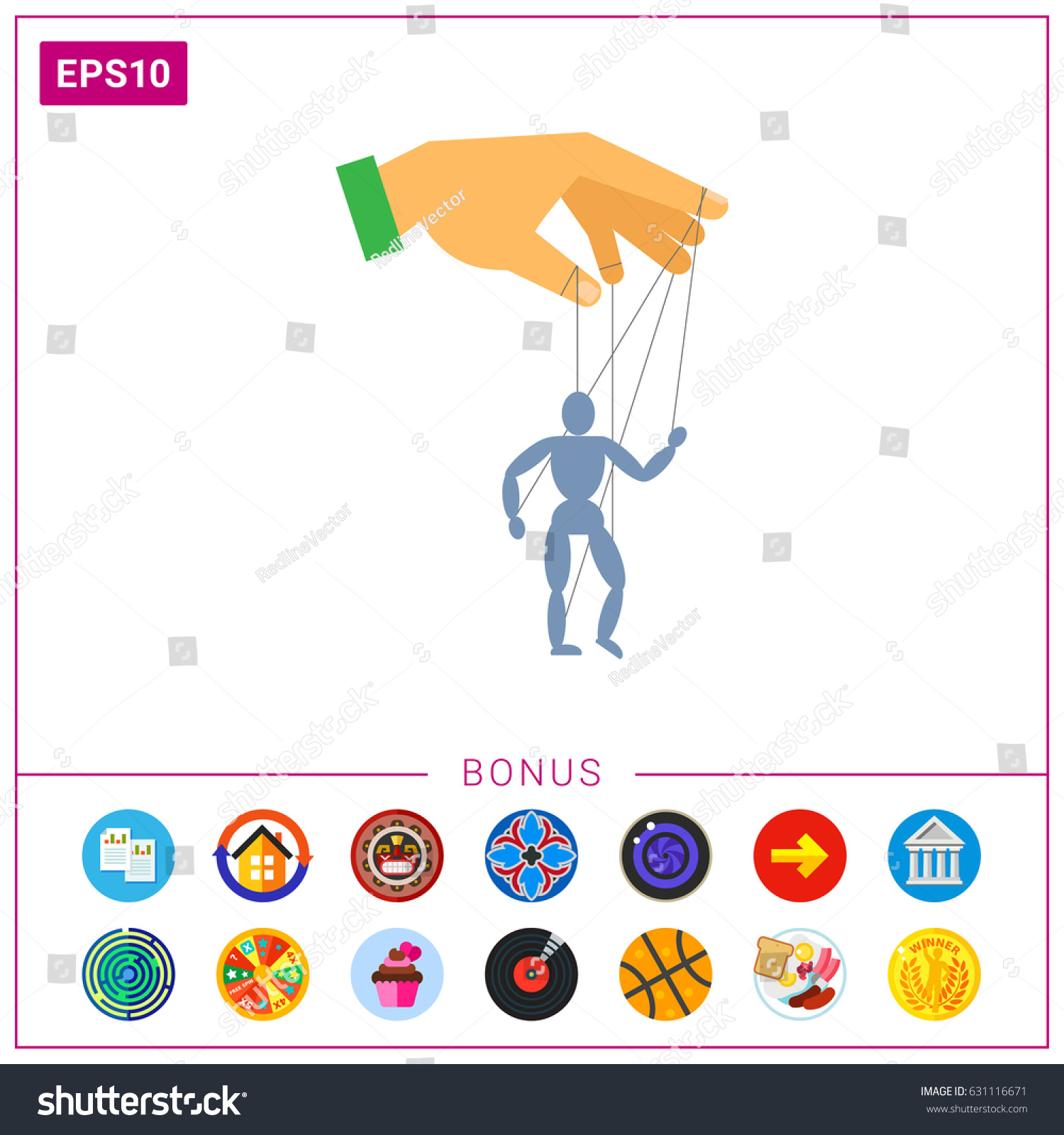 Human Hand Marionette Puppet Stock Vector (Royalty Free) 631116671 ...