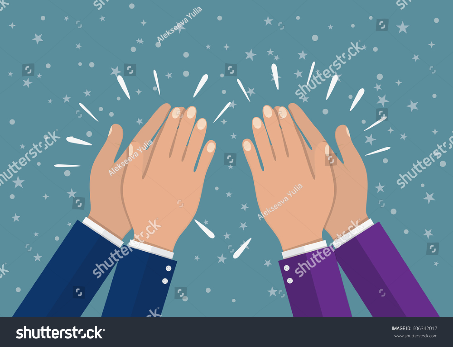 Vektor Stok Human Hands Clapping Applaud Hands Vector (Tanpa Royalti ...