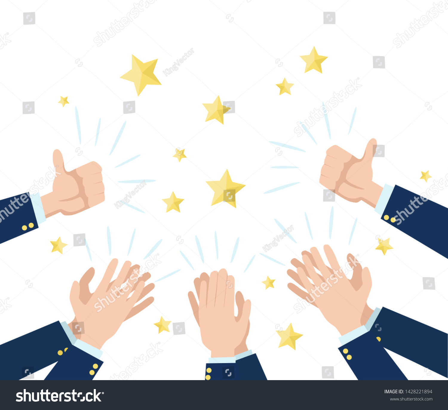 Human Hands Clapping Vector Illustration: vector de stock (libre de ...