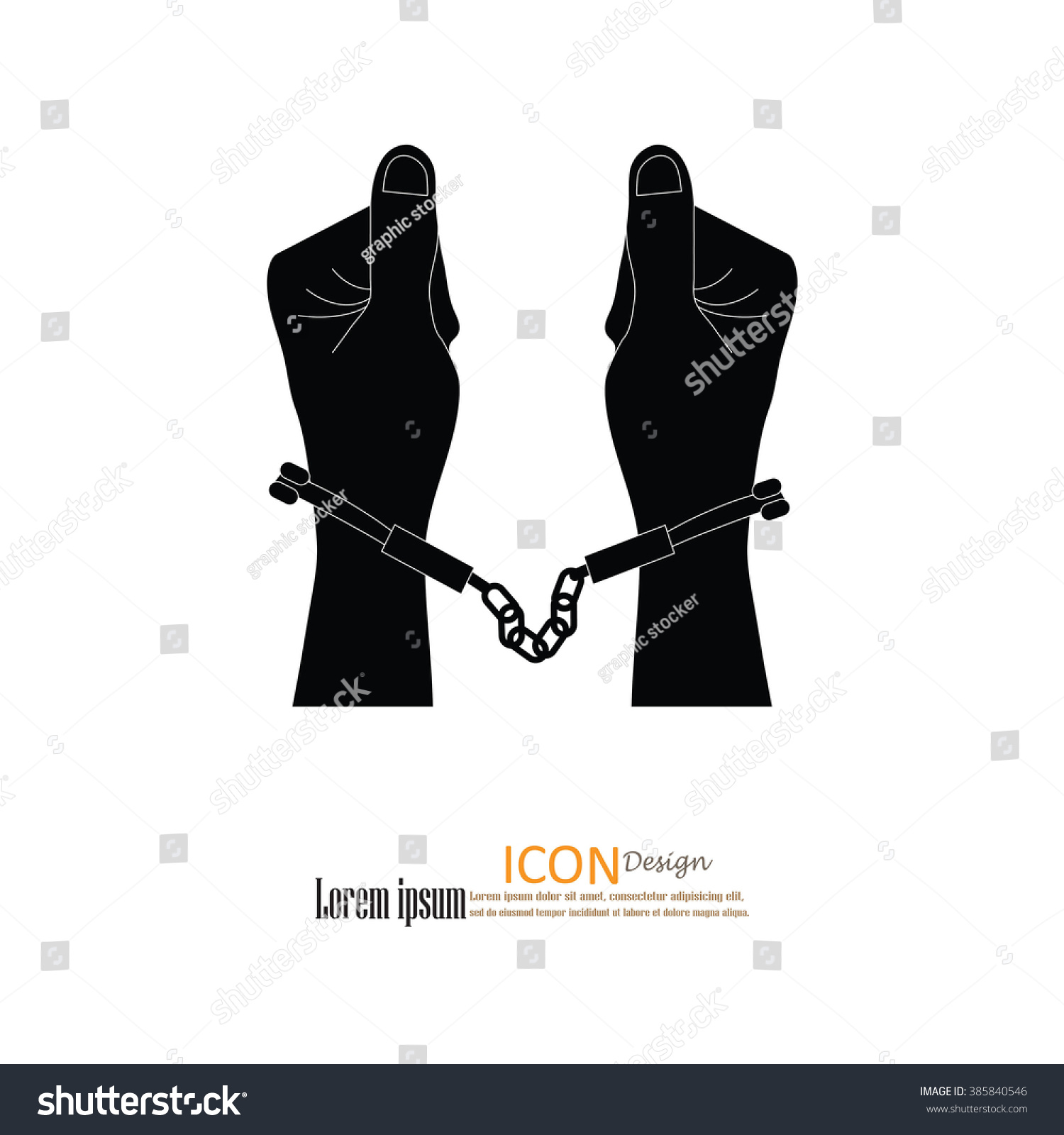 Human Hands Handcuffedhands Handcuffvector Illustration: เวกเตอร์สต็อก ...