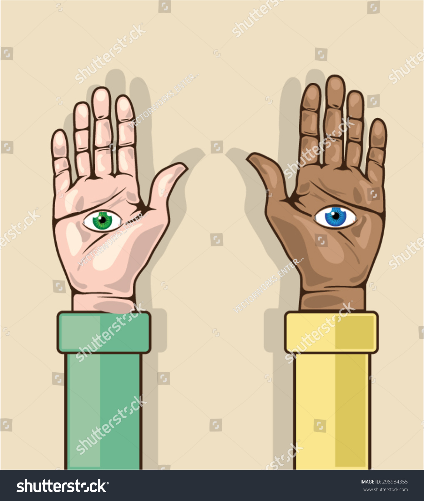 Human Hands Eyes Vector Stock Vector (Royalty Free) 298984355