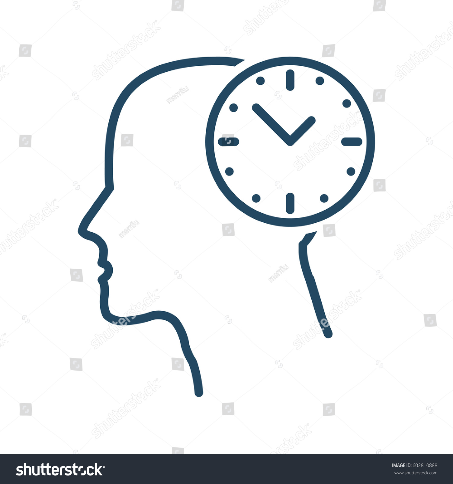Human Head Clock Vector Icon Meaning Stock Vector (Royalty Free) 602810888