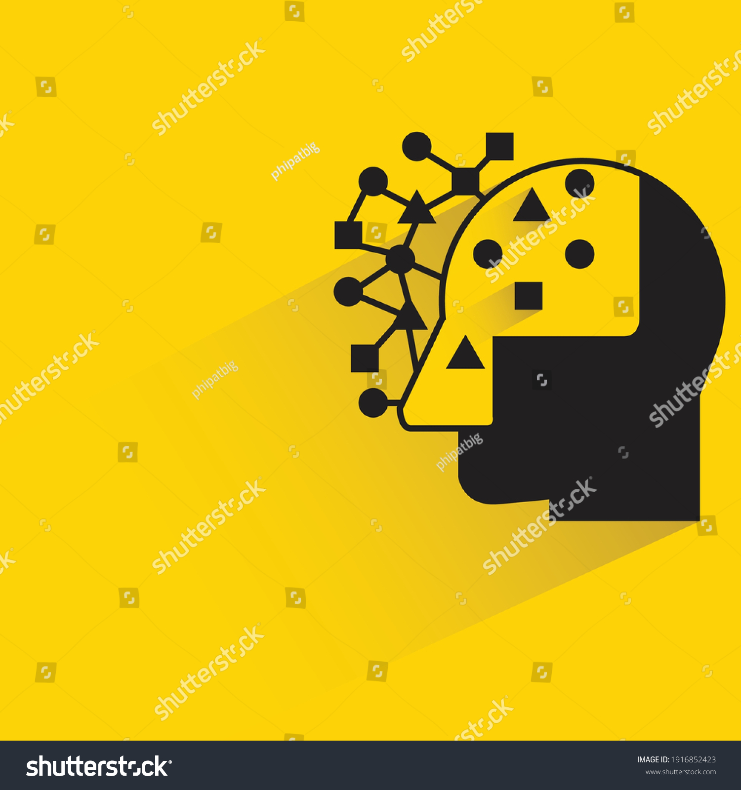 Human Head Deep Learning Concept Shadow Stock Vector (Royalty Free ...