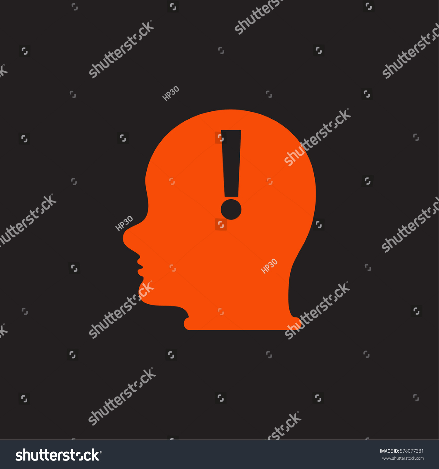 Human Head Exclamation Mark Stock Vector (Royalty Free) 578077381 ...