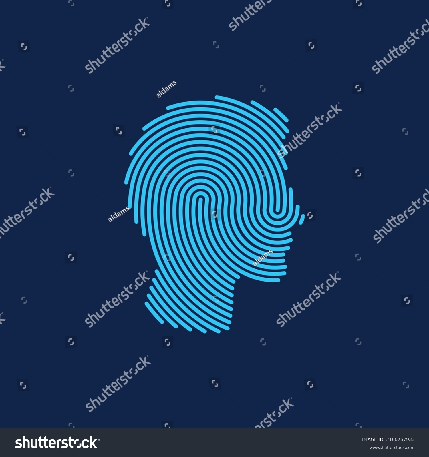 Human Head Fingerprint Vector Stock Vector (Royalty Free) 2160757933 ...