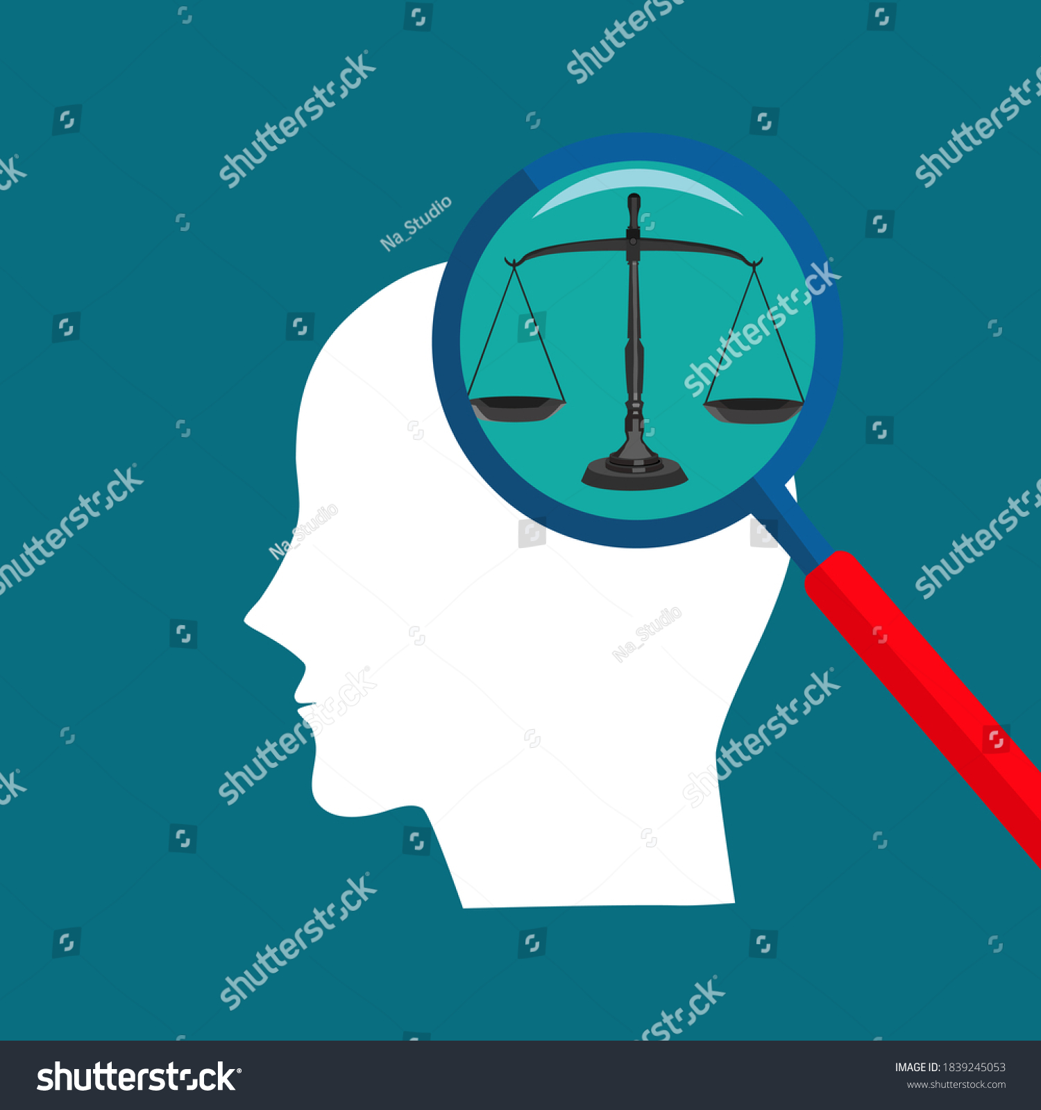 Human Head Scales Equal Thinking Vector Stock Vector (Royalty Free ...