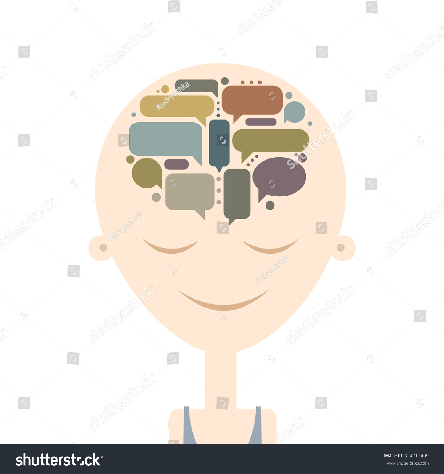 Human Head Thoughts Concept Design Vector Stock Vector (Royalty Free ...