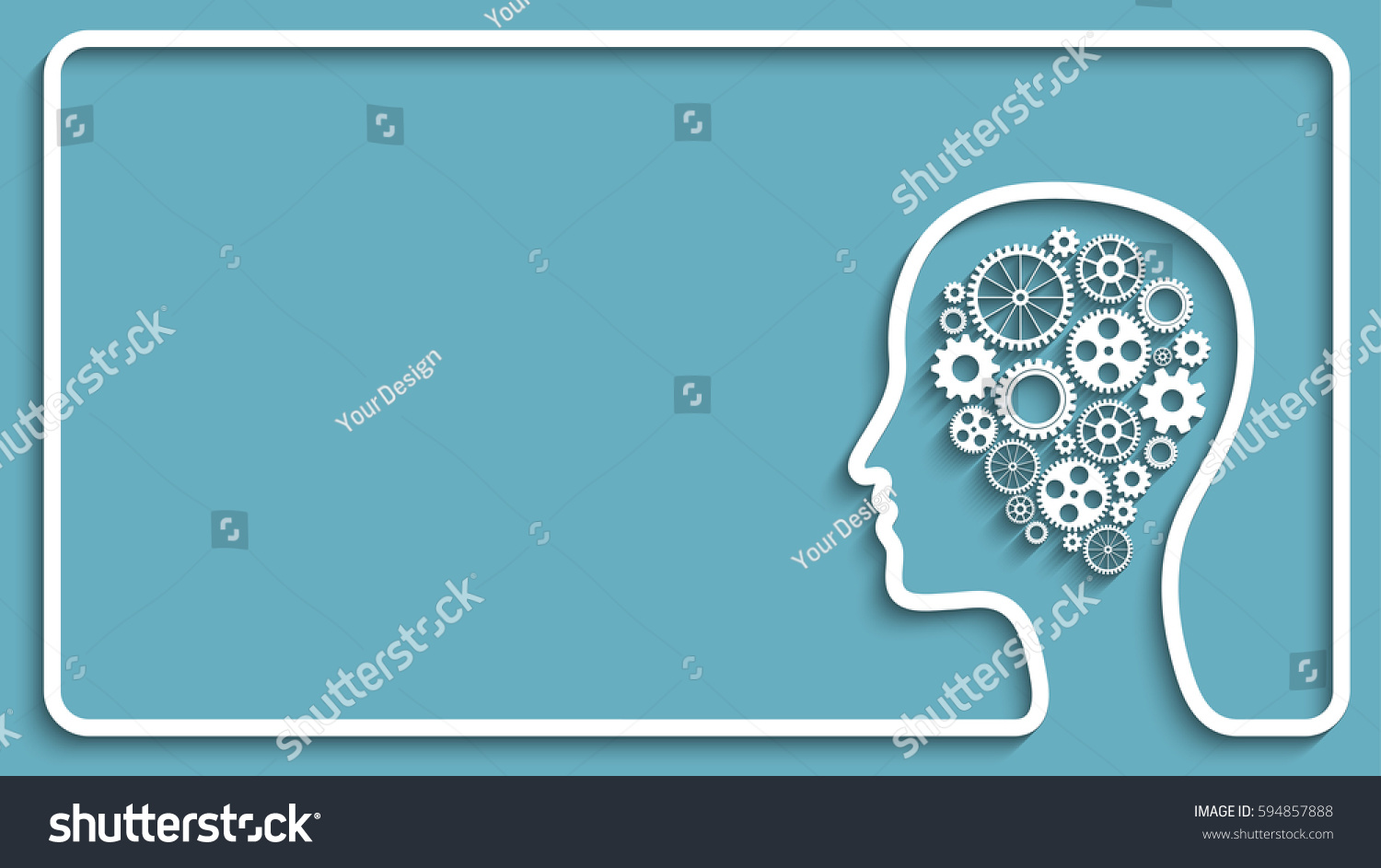 Human Head Gears Frame Stock Vector (Royalty Free) 594857888 | Shutterstock