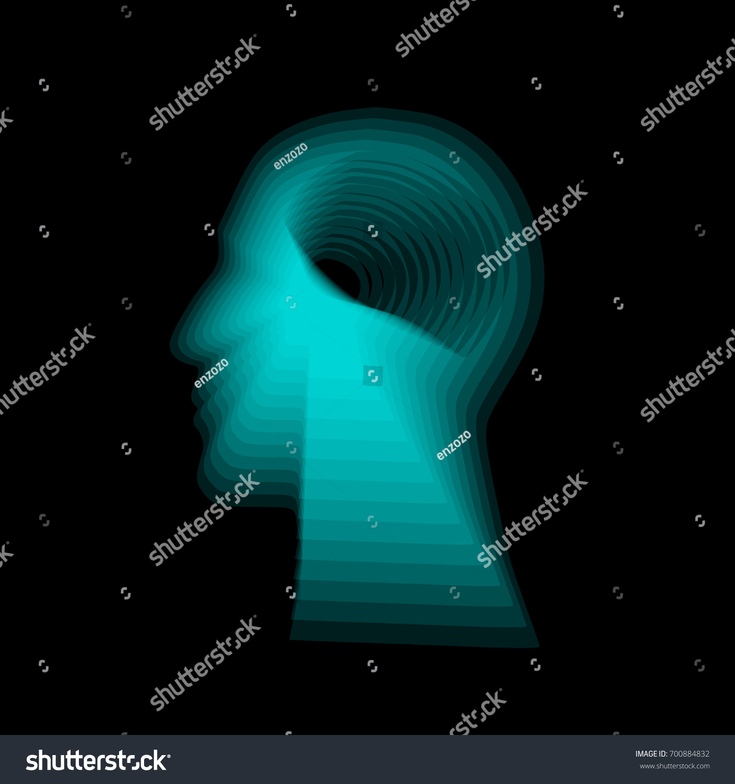 Human Head Gradient Shape Vector Concept Stok Vektör (Telifsiz ...