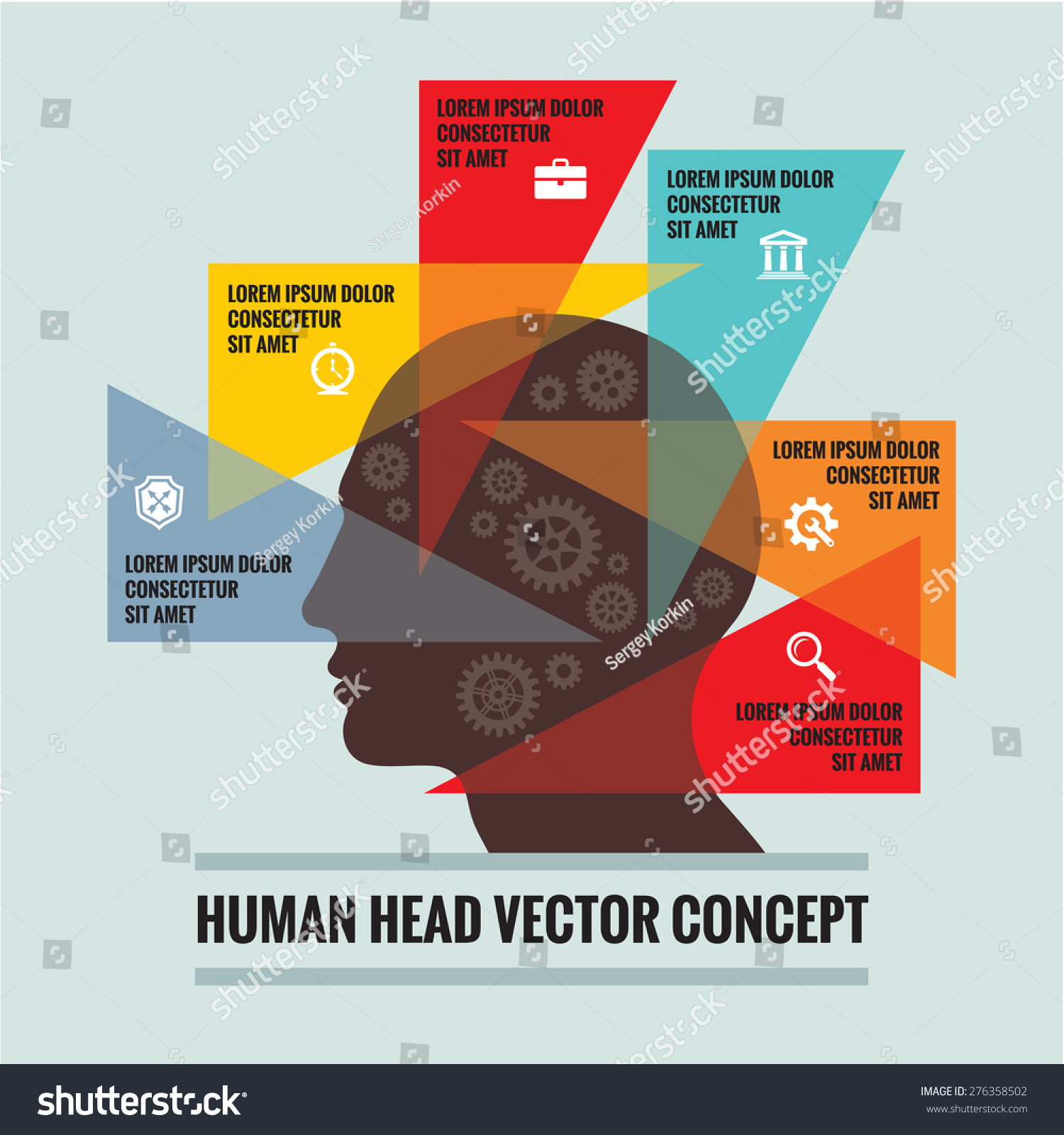 Human Head Infographic Concept Creative Vector Stock Vector (Royalty ...