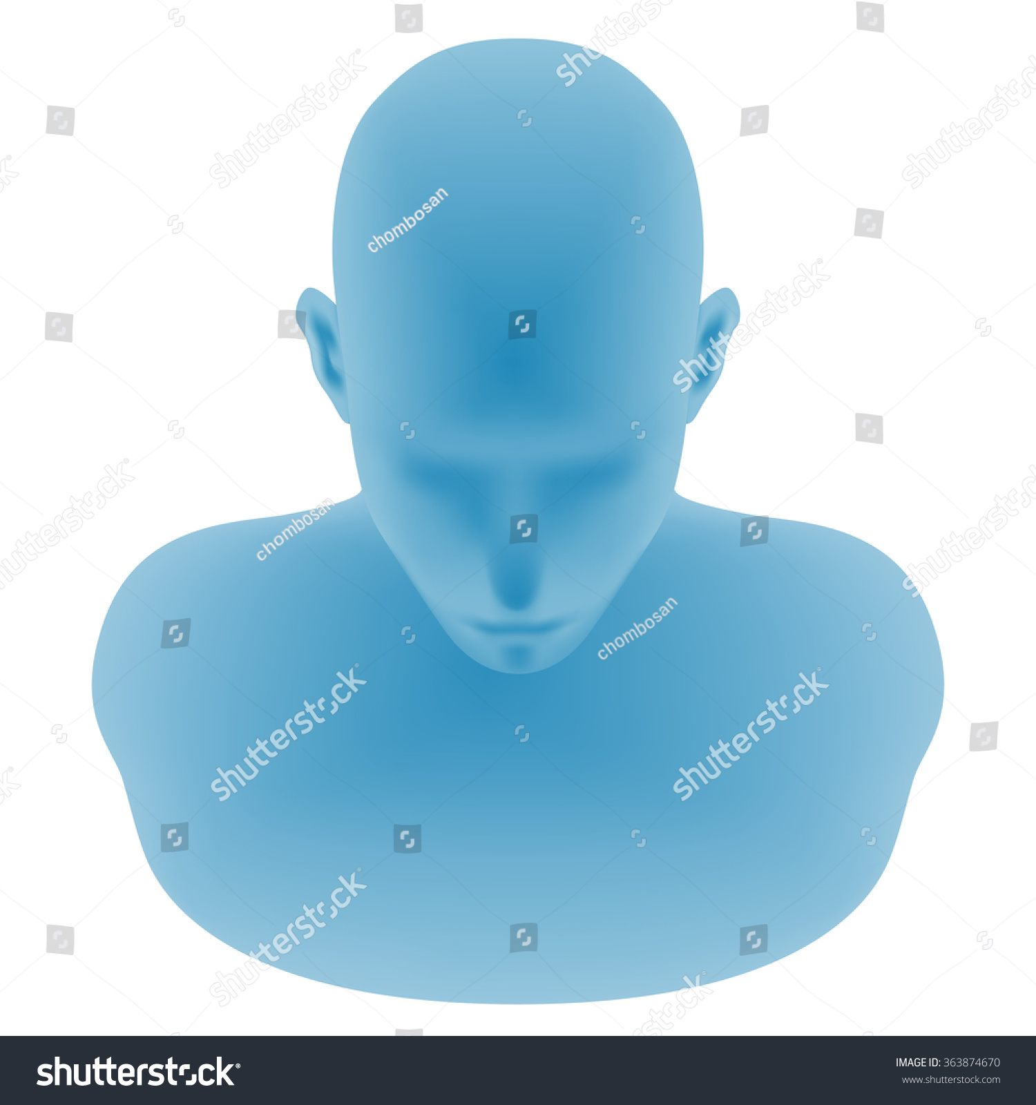 Human Head Model Front Top View Stock Vector (Royalty Free) 363874670