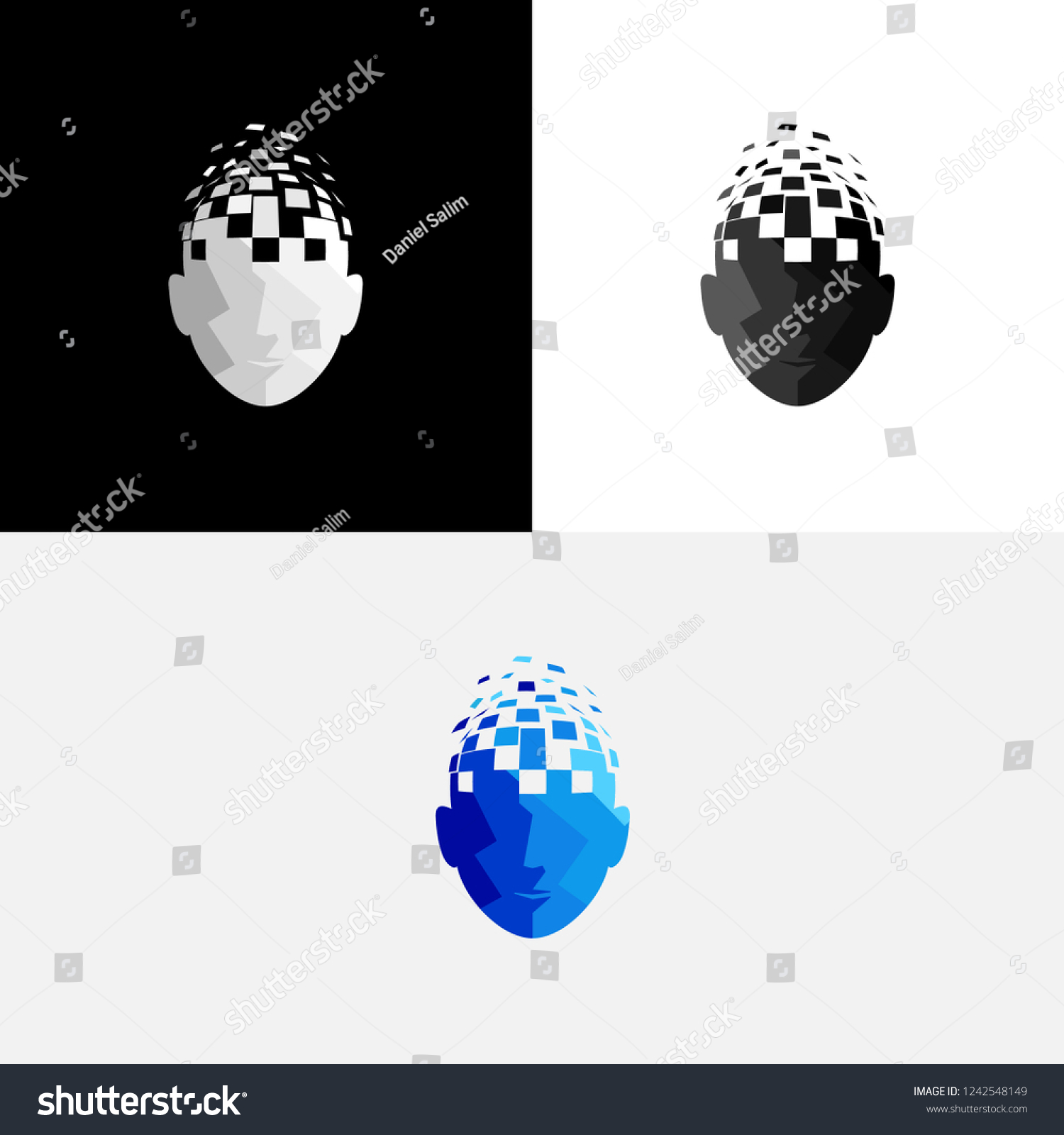 Human Head Pixel Low Poly Icon Stock Vector (Royalty Free) 1242548149