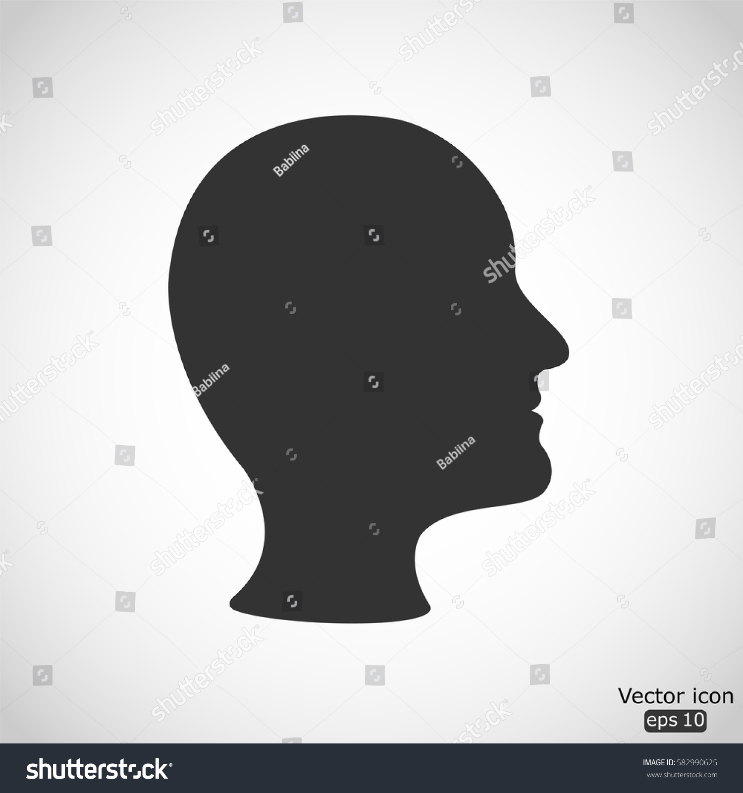 Human Head Profile Icon Vector Illustration Stock Vector (Royalty Free ...