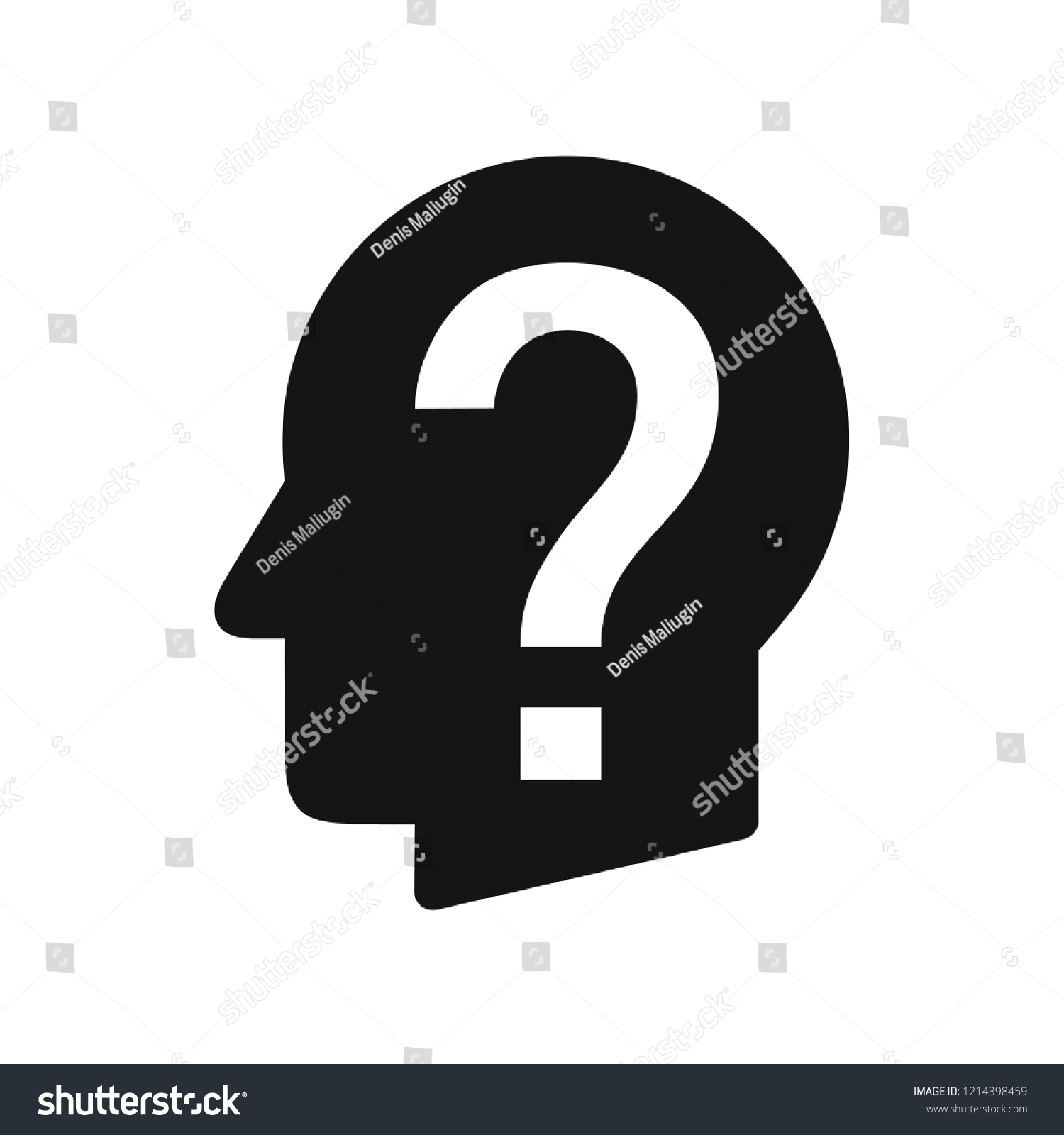 Human Head Profile Question Mark Perplexity: เวกเตอร์สต็อก (ปลอดค่า ...