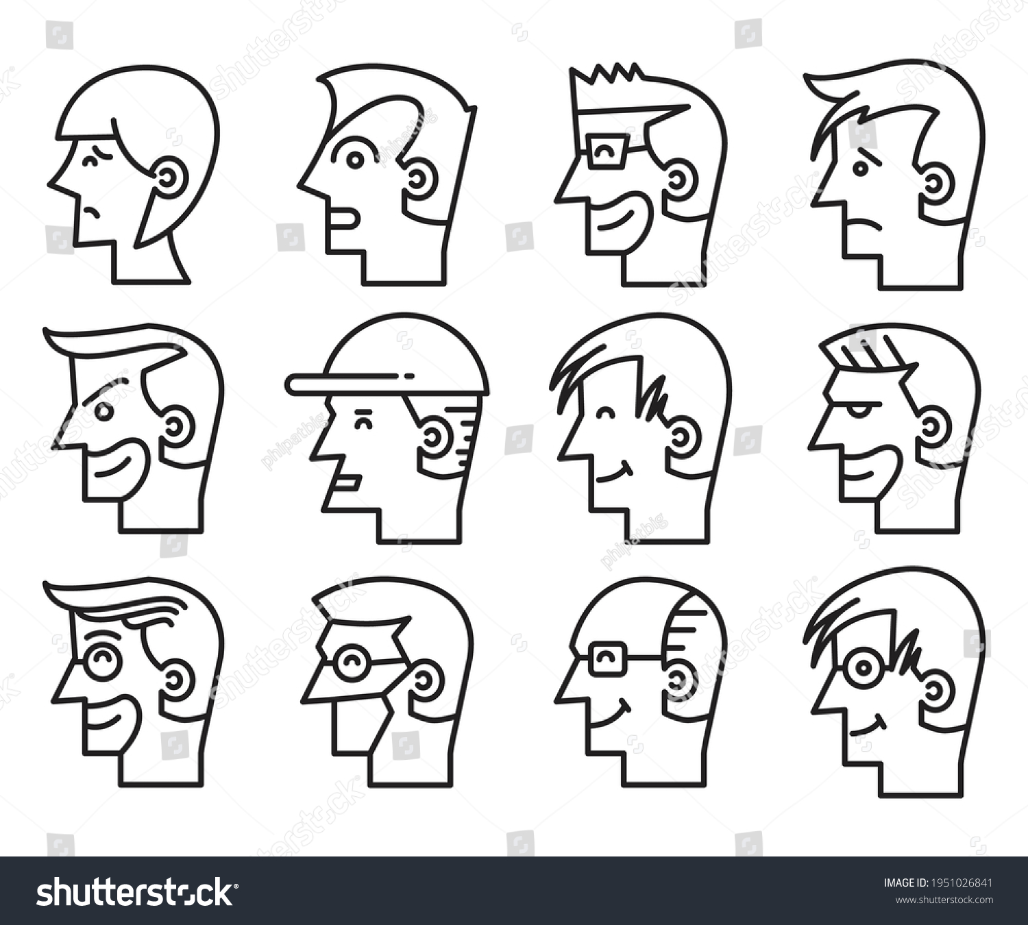 Human Head Side View Icons Vector Stock Vector (Royalty Free ...