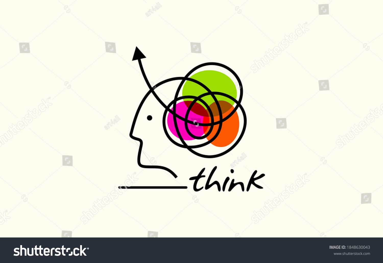 Cabeza humana pensando en una nueva: vector de stock (libre de regalías ...