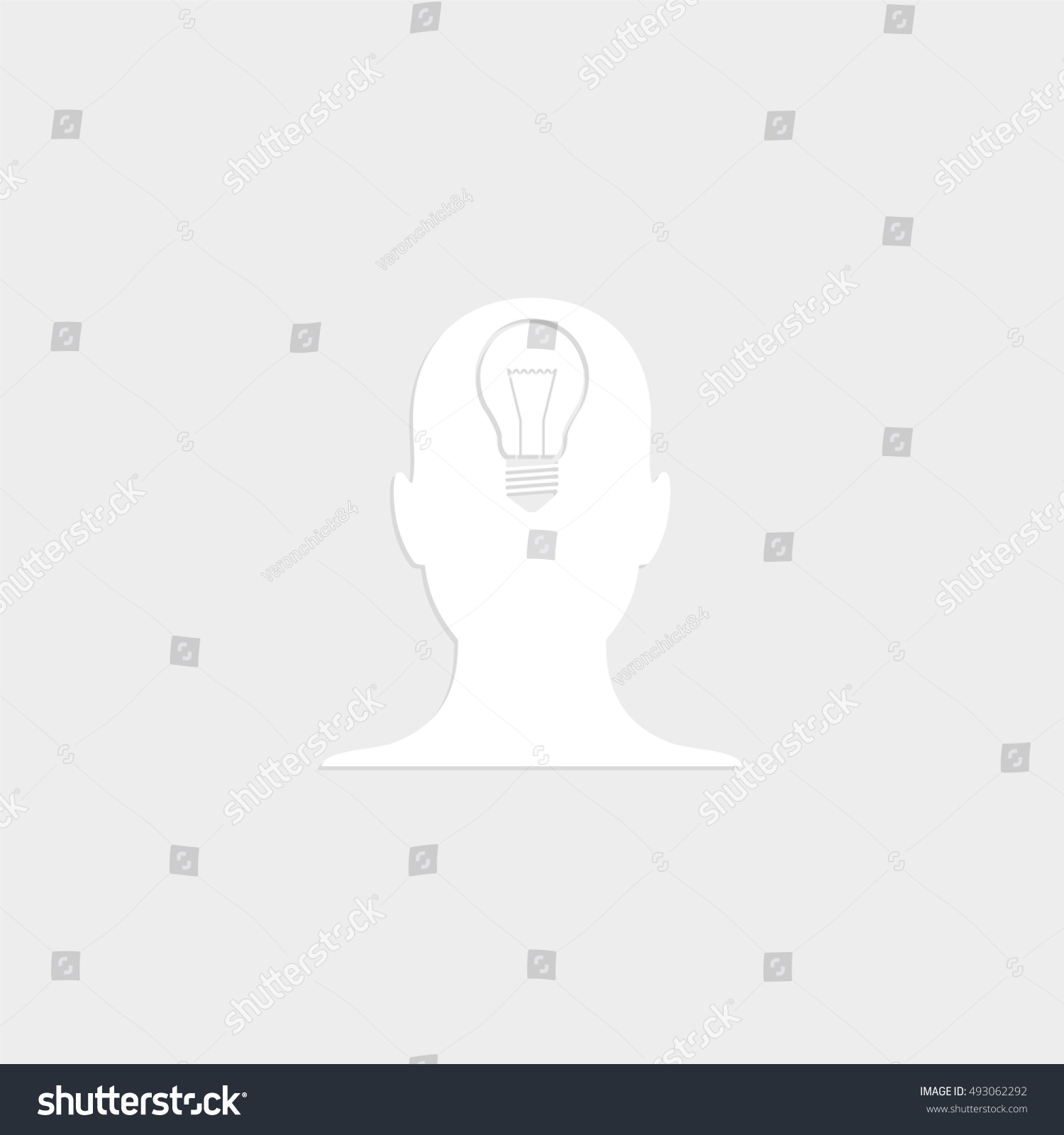 Human Head White Vector Icon Shadow Stock Vector (Royalty Free ...