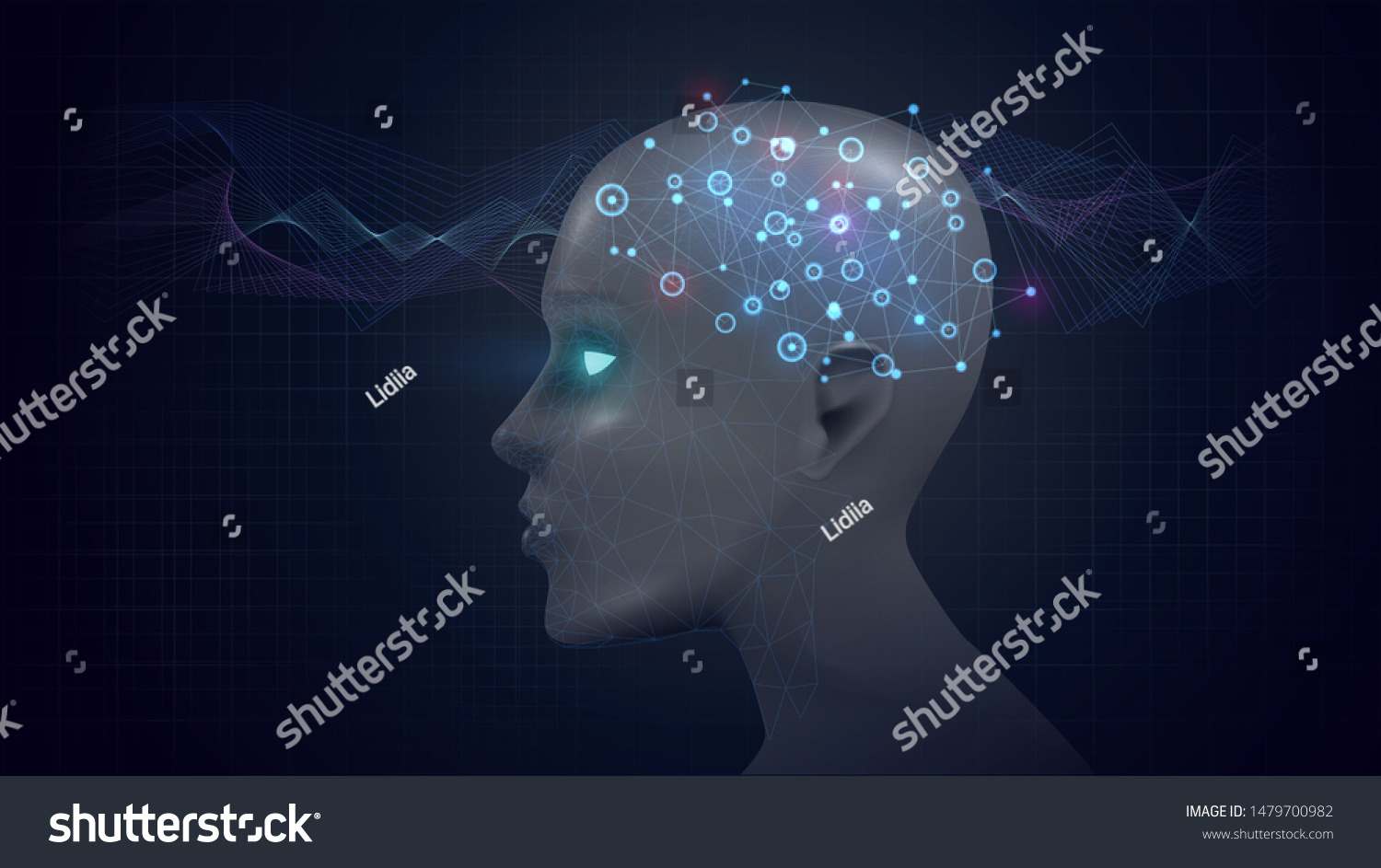 Human Head Luminous Brain Network Consciousness Stock Vector (Royalty ...