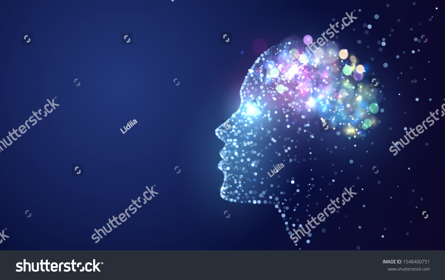 Human Head Luminous Brain Network Consciousness Stock Vector (Royalty ...