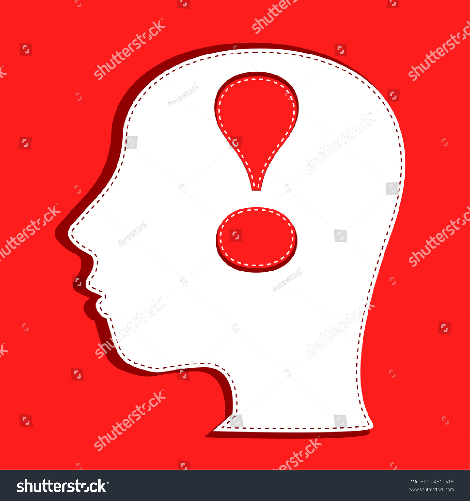 Human Head Exclamation Mark Symbol Vector: เวกเตอร์สต็อก (ปลอดค่า ...