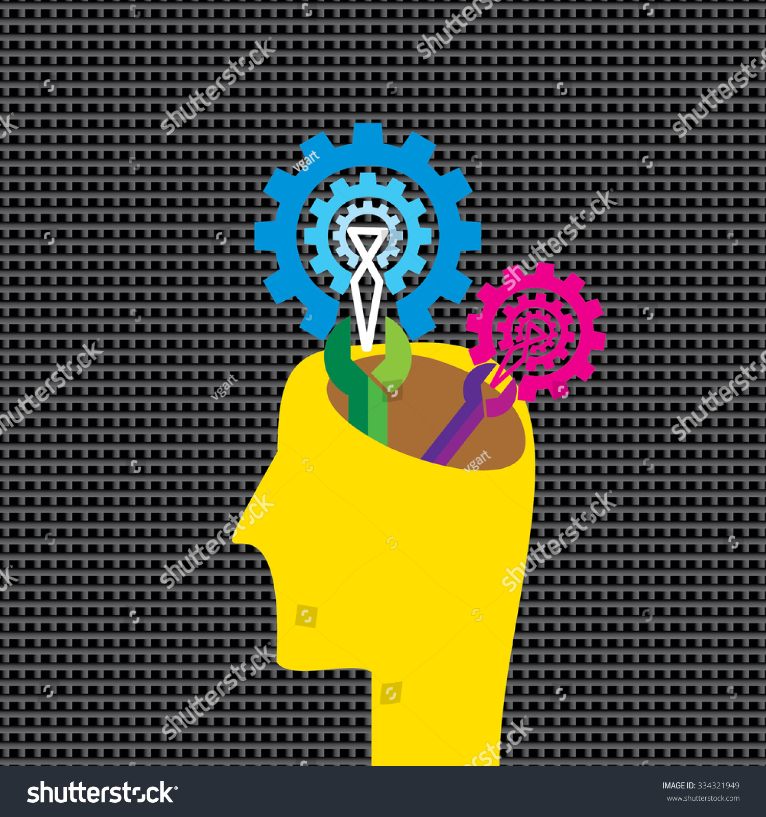 Human Head Gear Vector Stock Vector (Royalty Free) 334321949