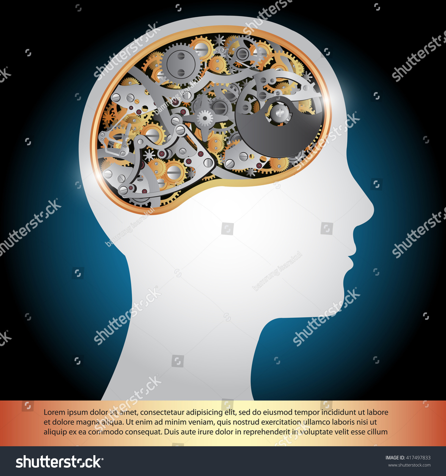Human Head Gears Head Thinking Vector Stock Vector (Royalty Free ...