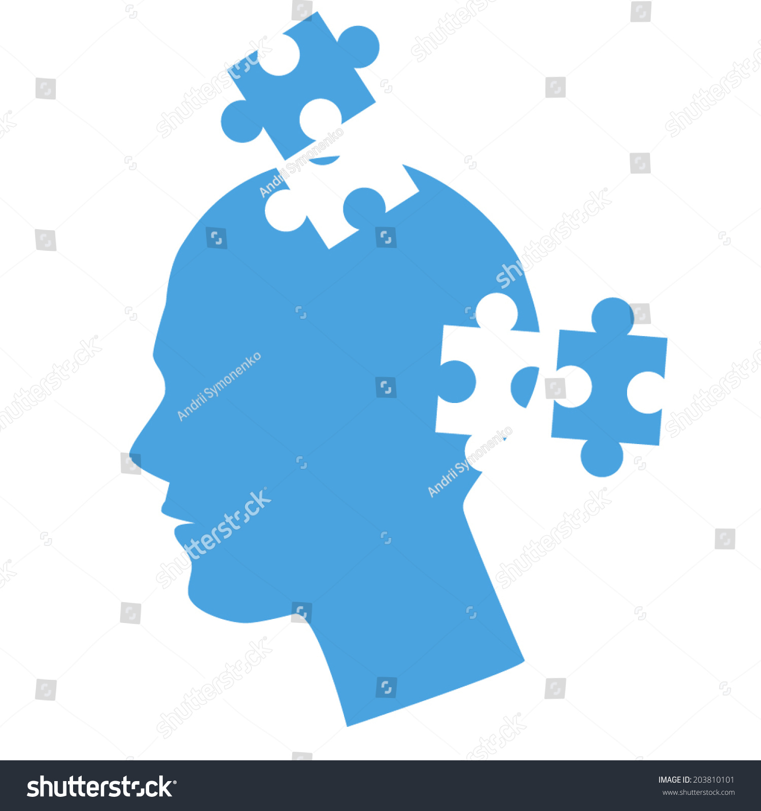 Human Head Puzzle Pieces Stock Vector (Royalty Free) 203810101 ...