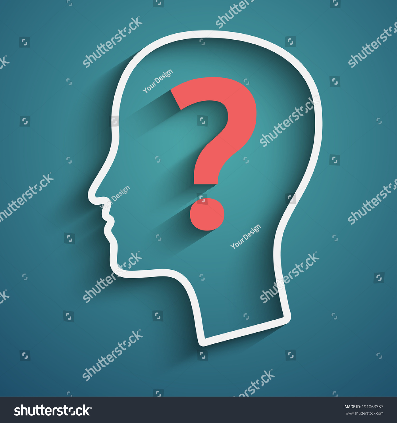 Human Head Question Mark Stock Vector (Royalty Free) 191063387 ...