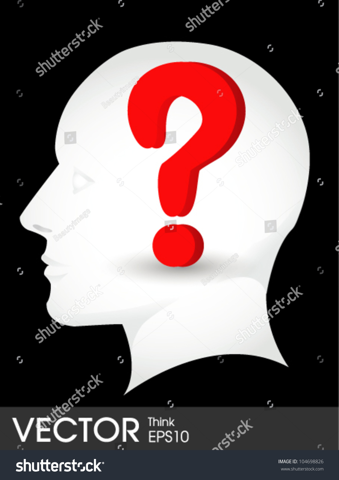 Human Head Question Mark Symbol Stock Vector (Royalty Free) 104698826 ...