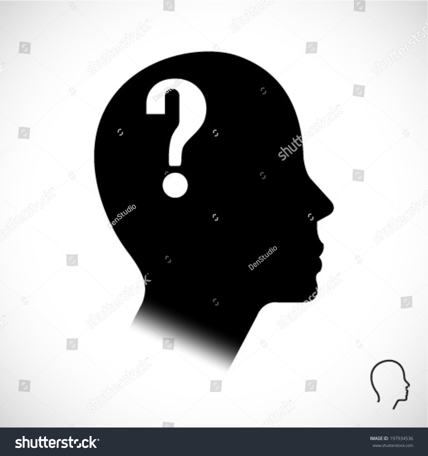 Human Head Question Mark Symbol Doubt Stock Vector (Royalty Free ...