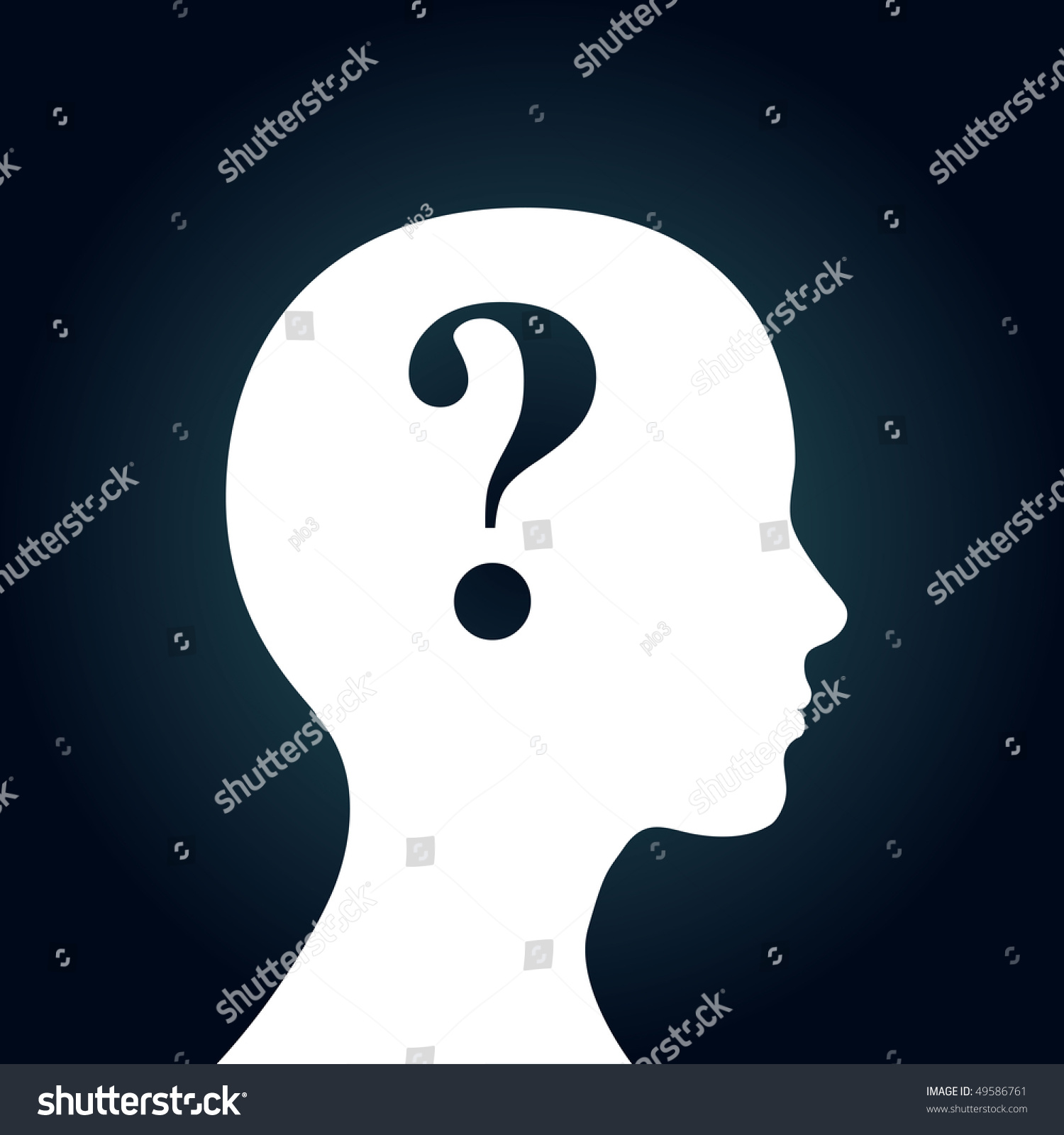 Human Head Question Mark Symbol Doubt: vetor stock (livre de direitos ...