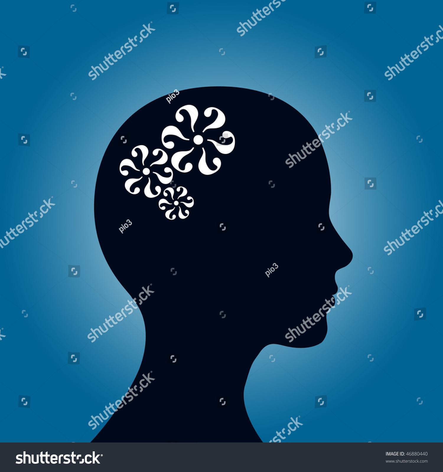 Human Head Question Mark Symbols Doubt Stock Vector (Royalty Free ...