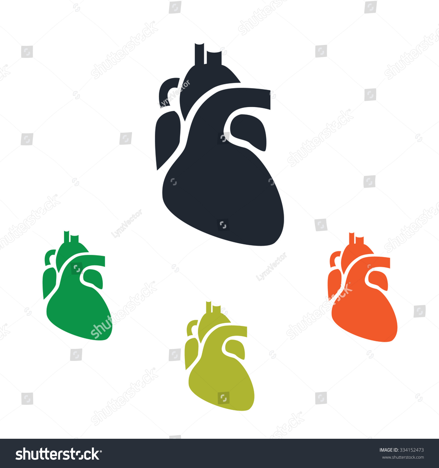 Human Heart Icon: vector de stock (libre de regalías) 334152473 ...