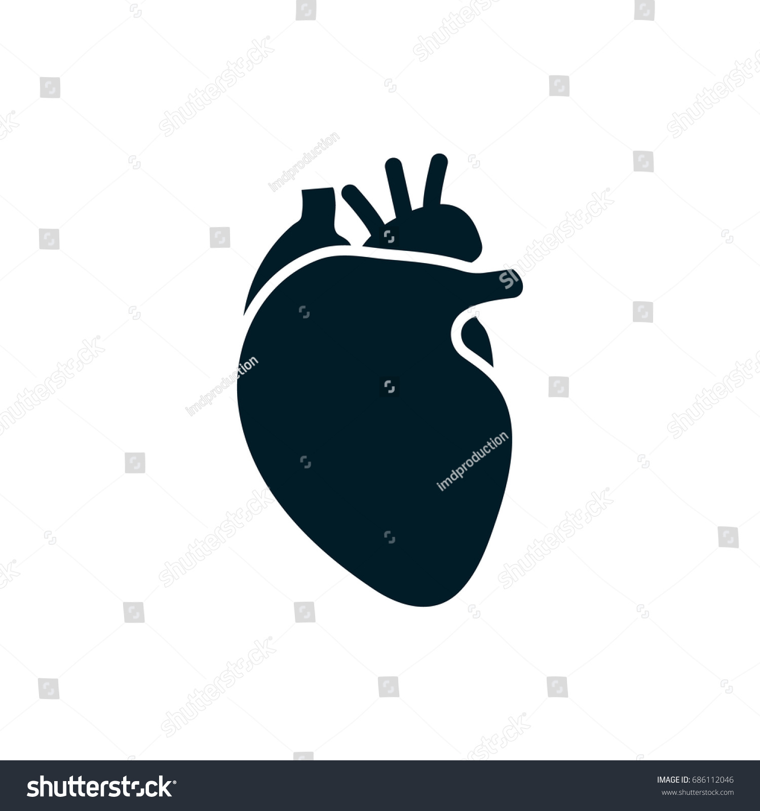 Human Heart Icon Stock Vector (Royalty Free) 686112046