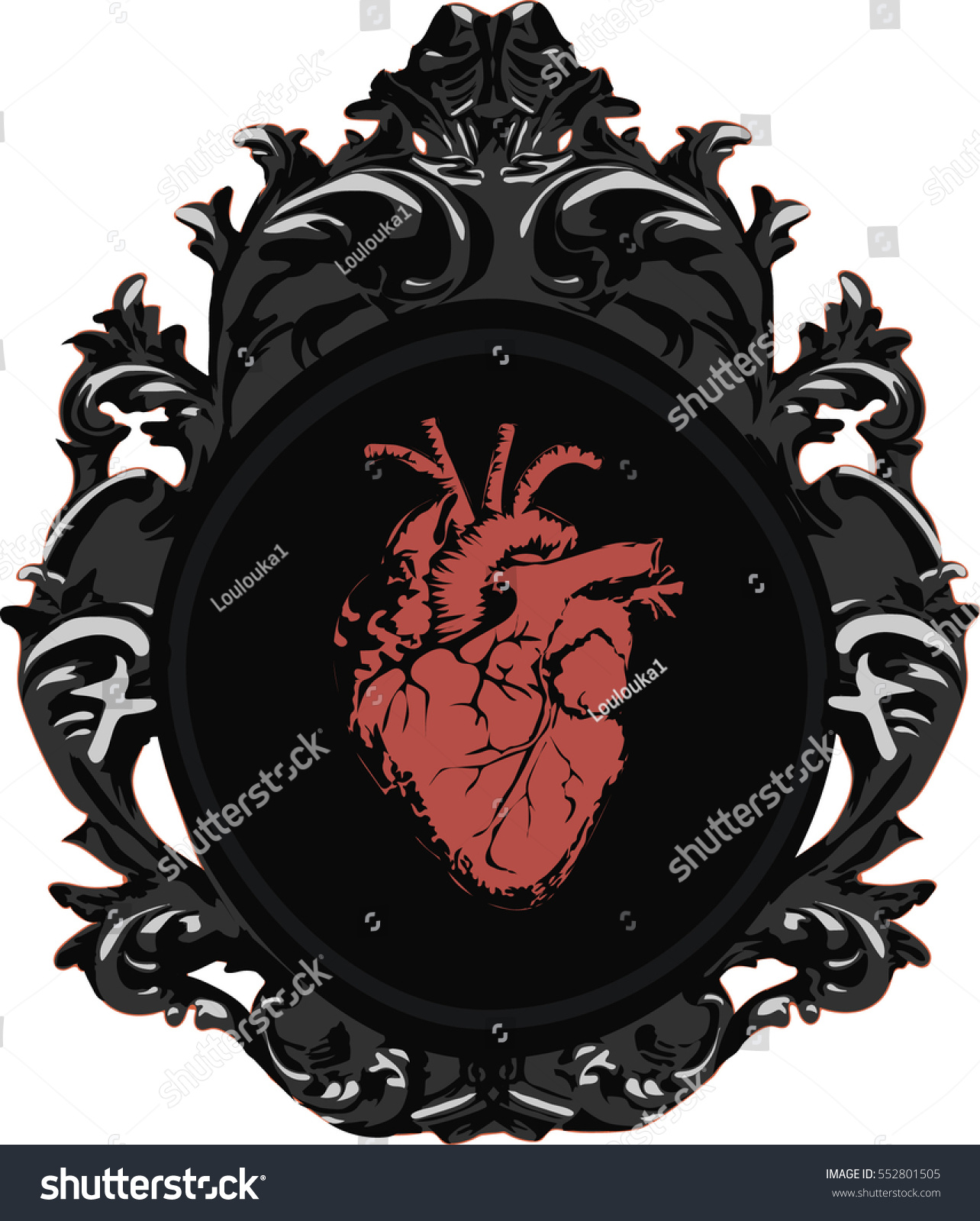 Human Heart Inside Frame Vector Art Stock Vector (Royalty Free) 552801505