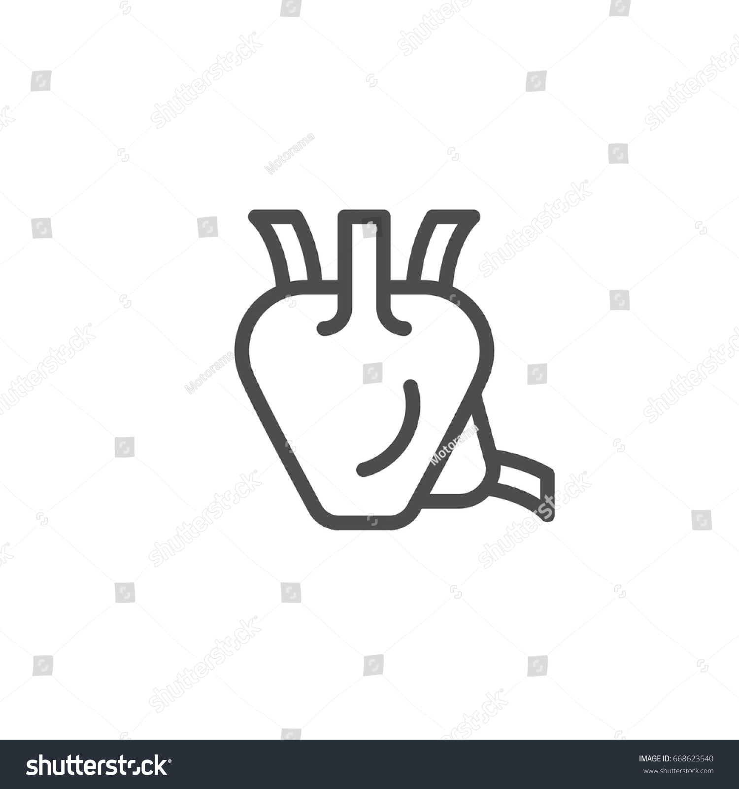 Human Heart Line Icon Stock Vector (Royalty Free) 668623540 | Shutterstock