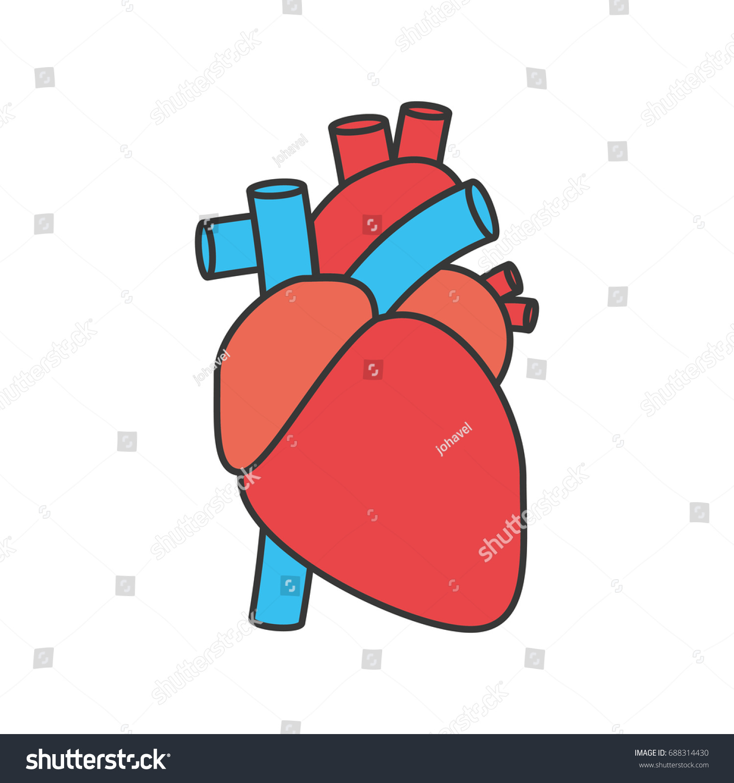 Human Heart Symbol Stock Vector (Royalty Free) 688314430 | Shutterstock
