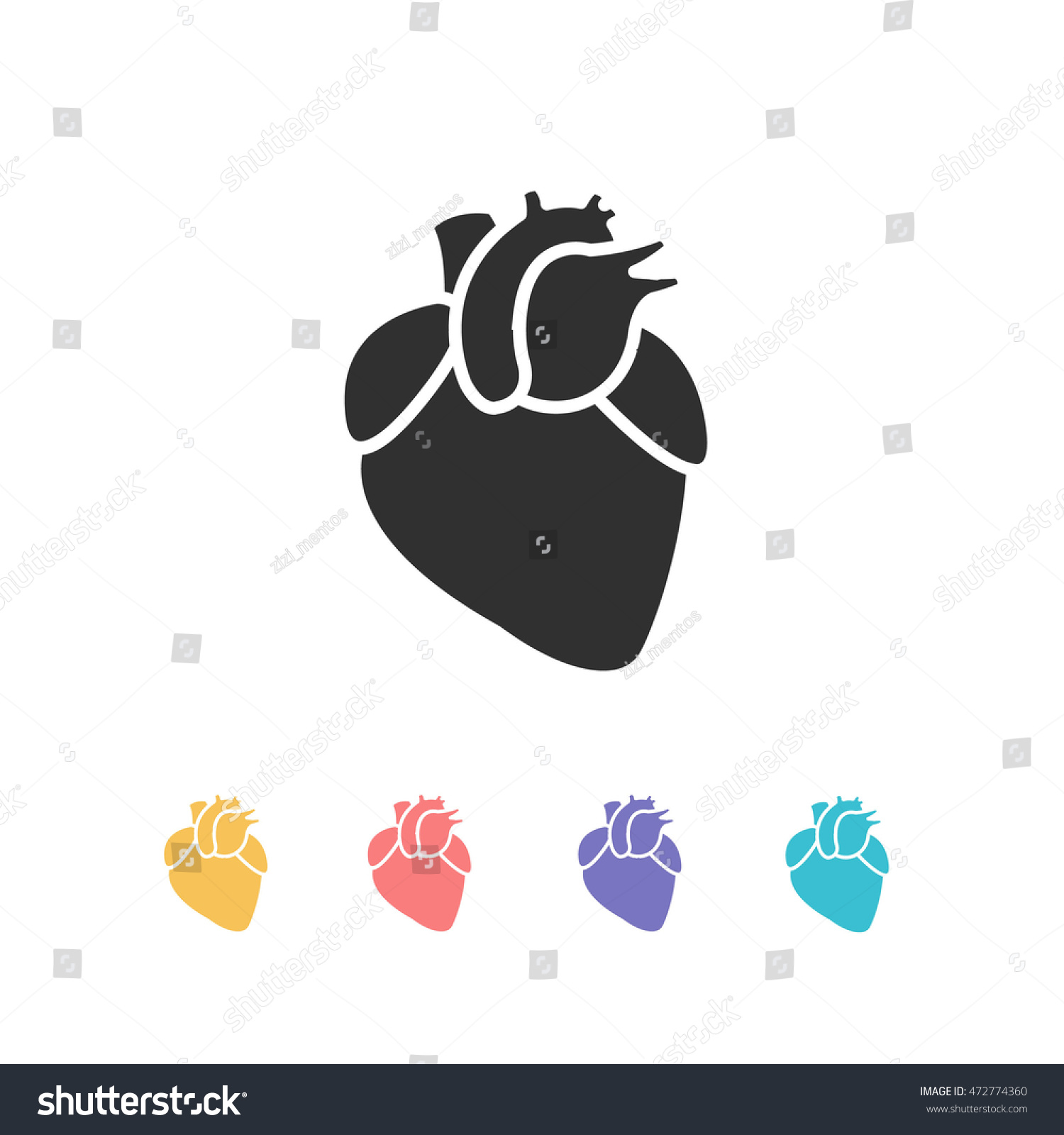 Human Heart Vector Illsutration Stock Vector (Royalty Free) 472774360 ...