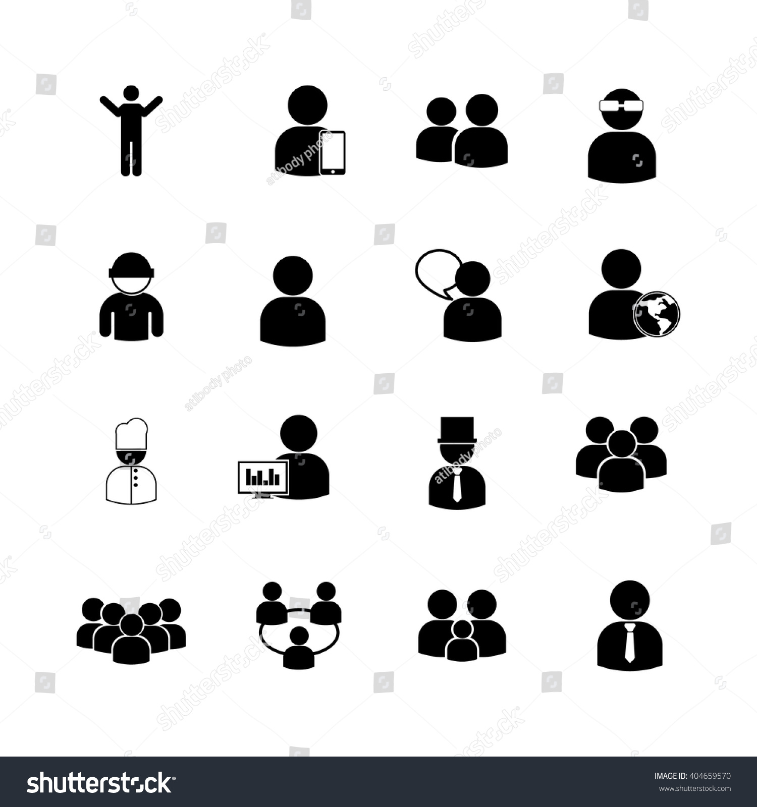 Human Icon Set On White Background Stock Vector (Royalty Free ...